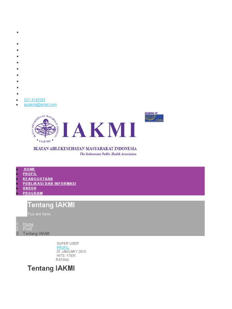 Profil IAKMI | PDF | Pengembangan Diri | Gaya Hidup