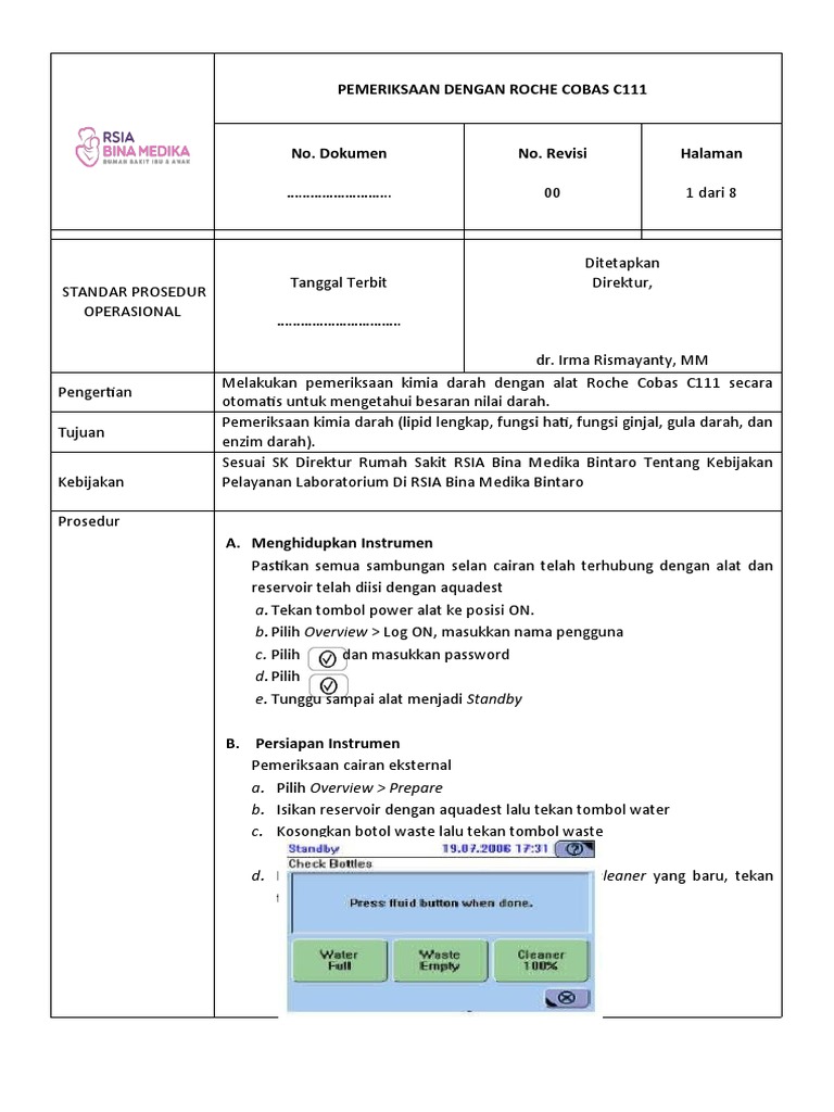 Spo Pemeriksaan Dengan Alat Roche Cobas C111 | PDF