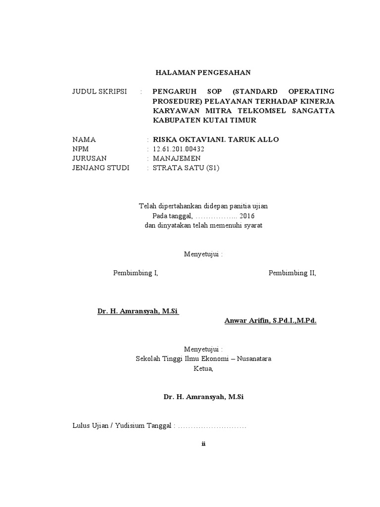 Cover, Halaman Pengesahan, Daftar Isi, Daftar Pustaka | PDF