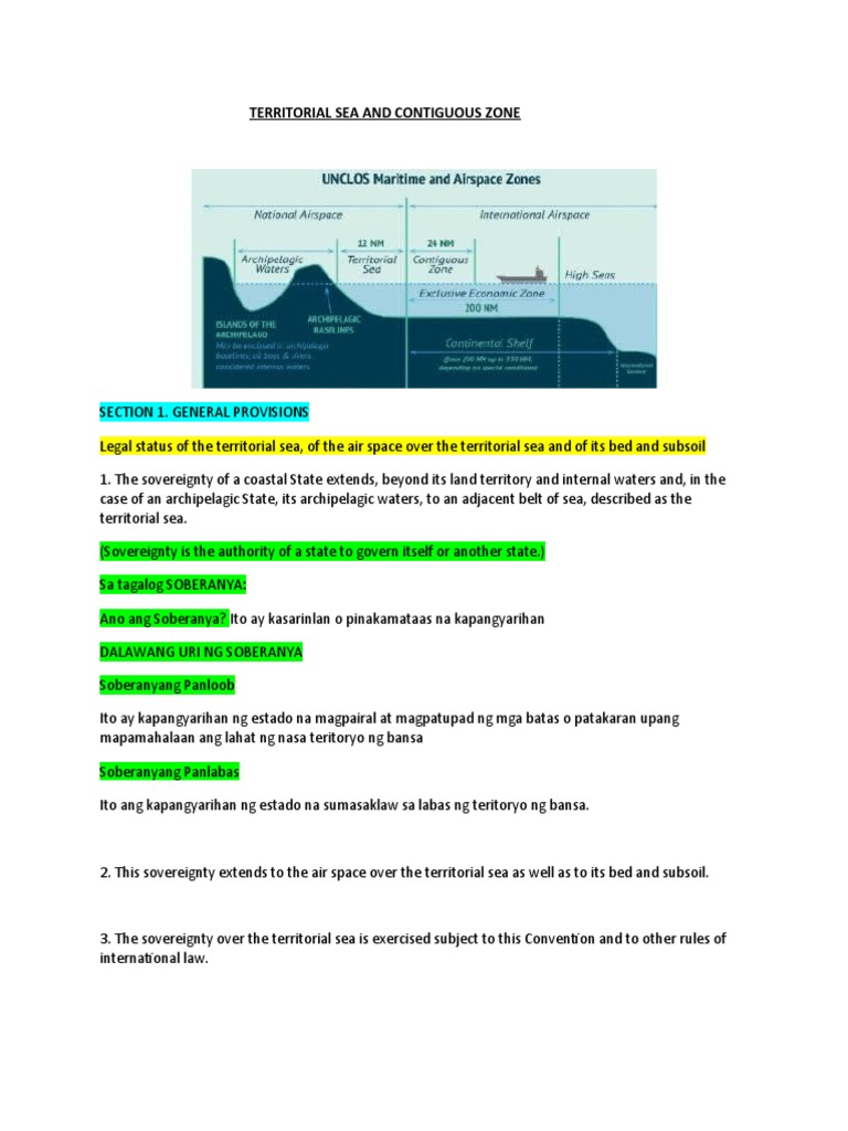 (Updated) TERRITORIAL SEA AND CONTIGUOUS ZONE | PDF | Territorial ...