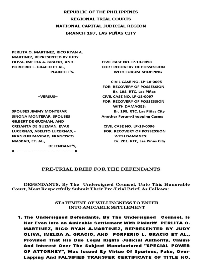Civil Case Ok 15 Pages Arial Font Ok | PDF | Lawsuit | Legal Remedy