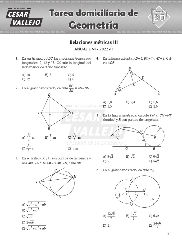 G Auni Dom Sem20 | PDF | Triángulo | Geometría