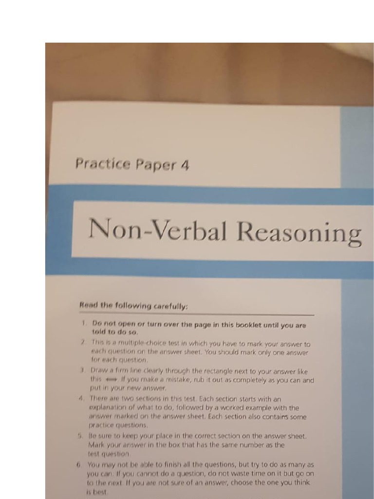 Non Verbal Reasoning Question Paper | PDF