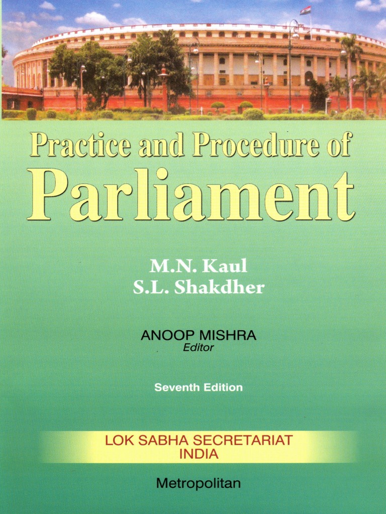 Practice and Procedure of Parliament 7th Ed 2016 English | PDF ...