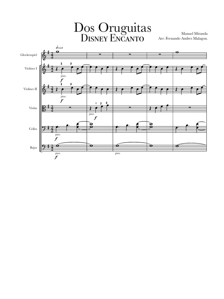 Acordes y Partitura de "Dos Oruguitas" | PDF | Instrumentos musicales ...