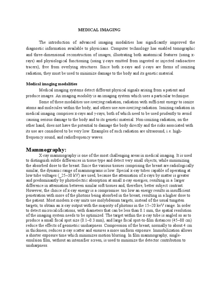 Medical Imaging | PDF | Positron Emission Tomography | Medical Imaging