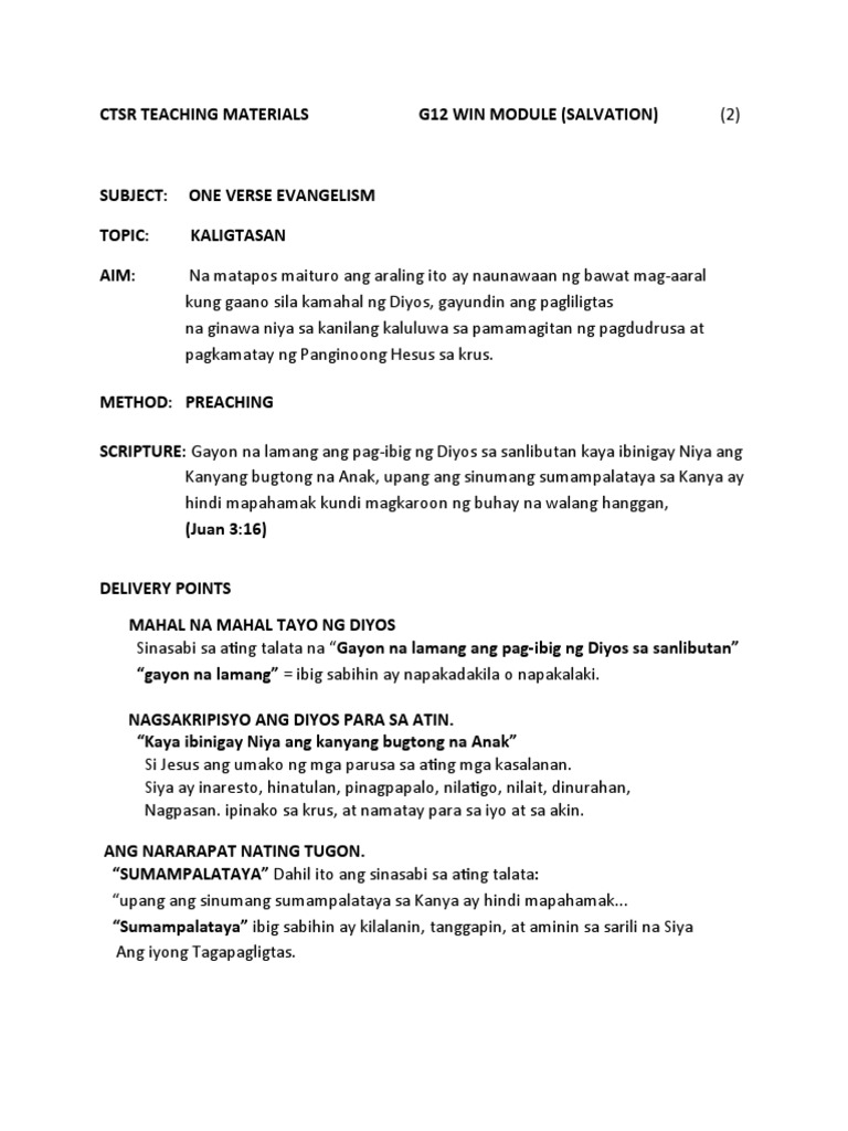 1 One Verse Evangelism | PDF