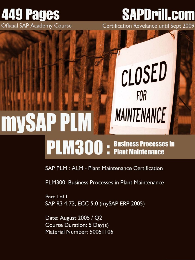 PLM300 Business Processes in Plant Maintenance | PDF