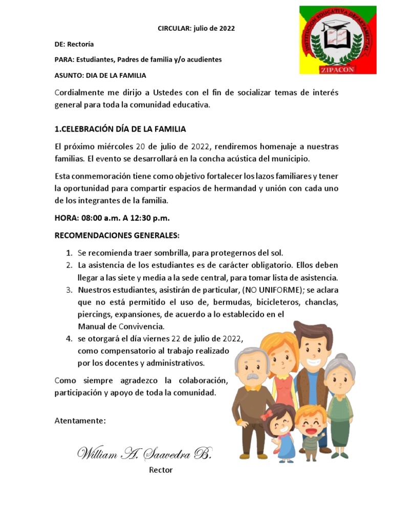 Circular Dia de La Familia | PDF