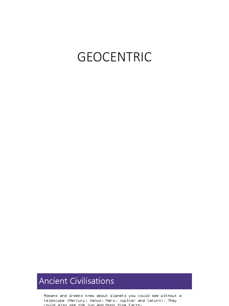 GEOCENTRIC Model | PDF | Planets | Physical Sciences