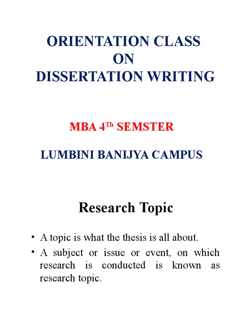 MBA Dissertation Writing Guidelines | PDF | Sampling (Statistics) | Thesis