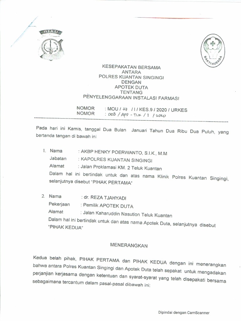 Contoh Pks Jejaring Apotek 1 | PDF