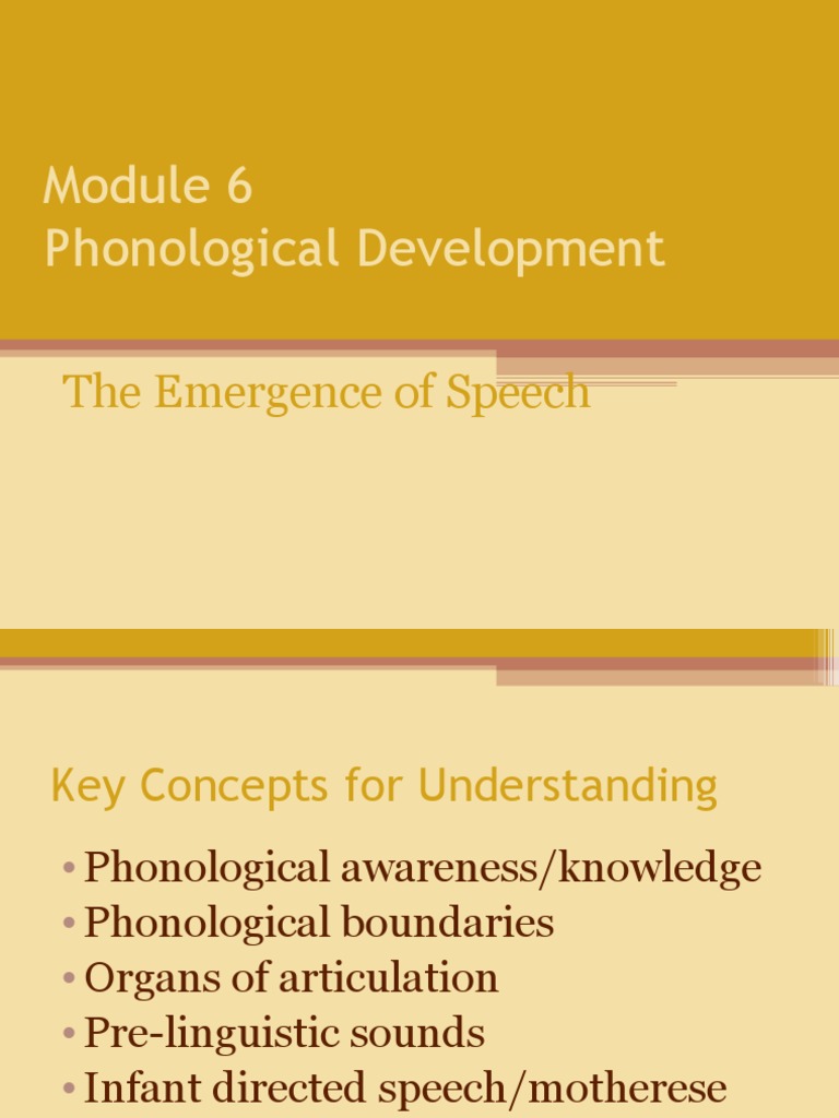 Phonological Development The Emergence of Speech | PDF | Linguistics ...