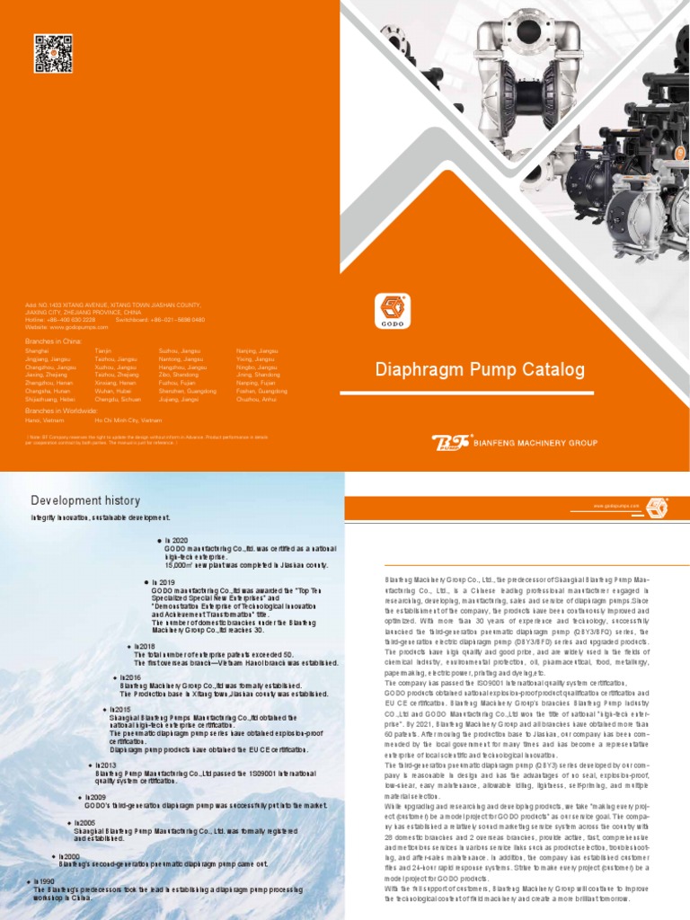 GODO Pneumatic Diaphragm Pump Catalog | PDF | Valve | Pump