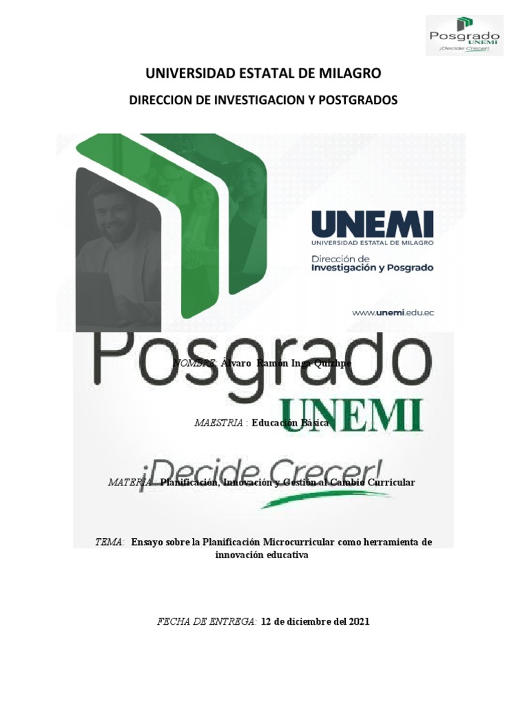 Trabajo Unemi Semana 3 | PDF | Plan de estudios | Aprendizaje