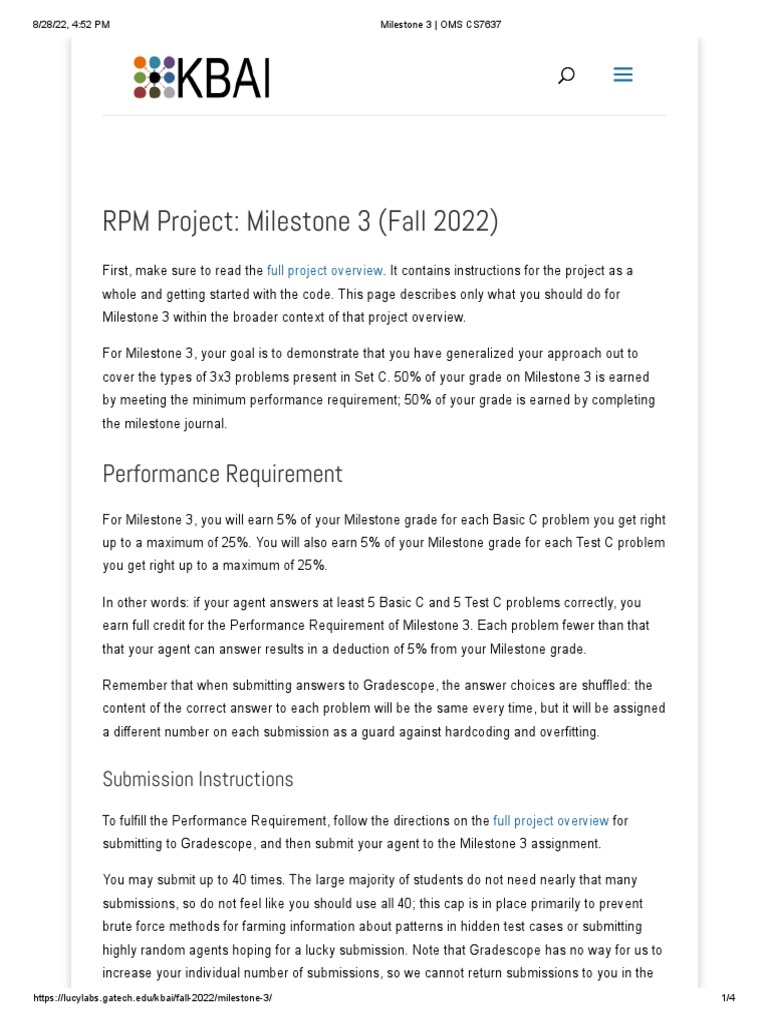 Milestone 3 - OMS CS7637 | PDF | Learning | Cognitive Science