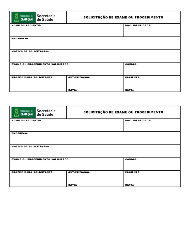 Solicitação SUS CAMAÇARI | PDF