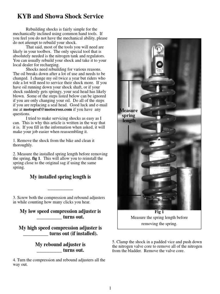 KYB & Showa Shock Rebuild Guide | PDF | Valve | Nut (Hardware)