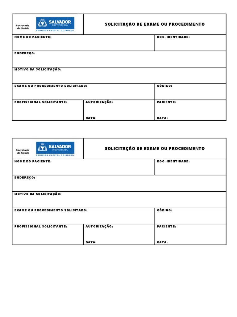 Solicitação SUS SSA | PDF