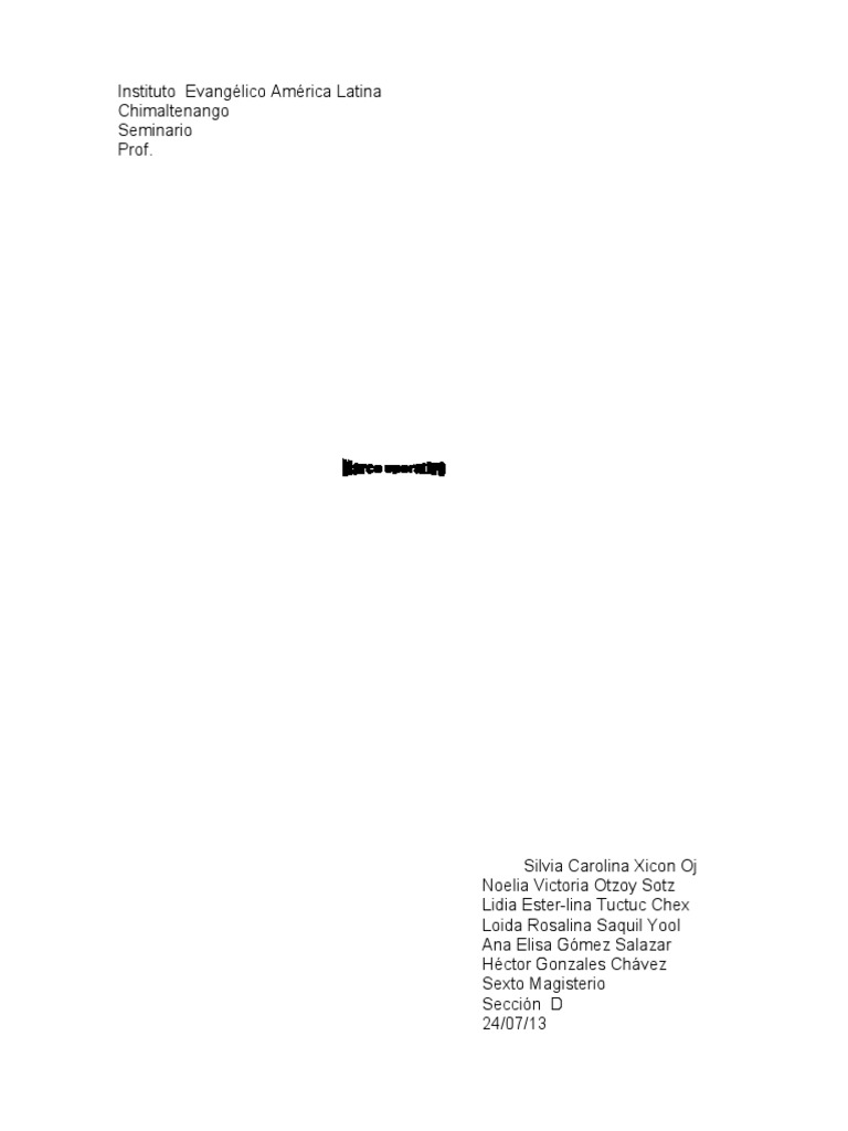 Tarea Marco Operativo | PDF | Información | Estadísticas