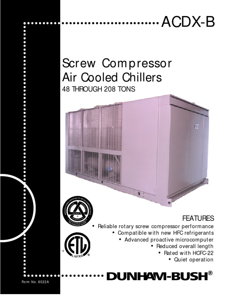 Screw Compressor Air Cooled Chiller - Catalog | PDF | Gas Compressor ...