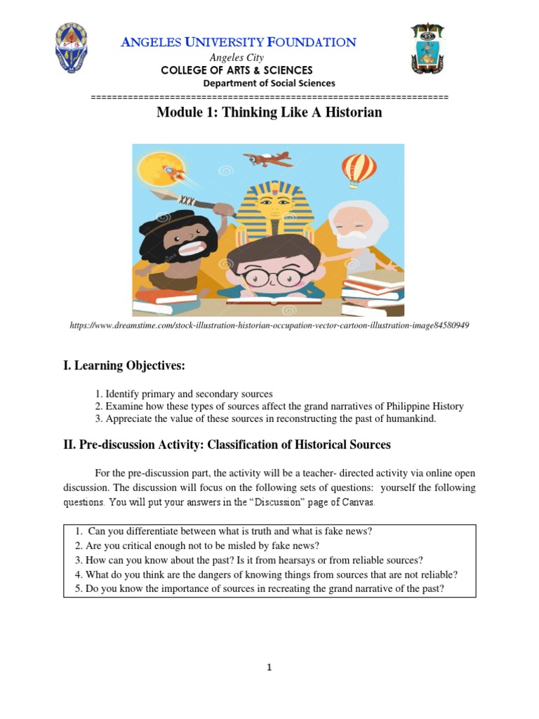 RPH Module 1 Thinking Like A Historian 20222023 | PDF | Social Science