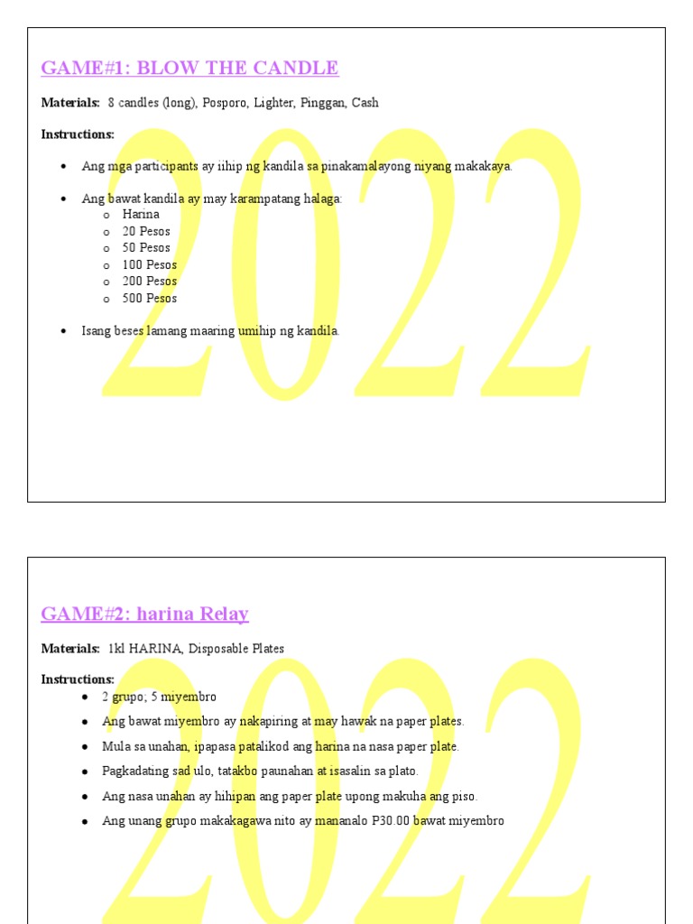 Game For Nyp 2022 | PDF