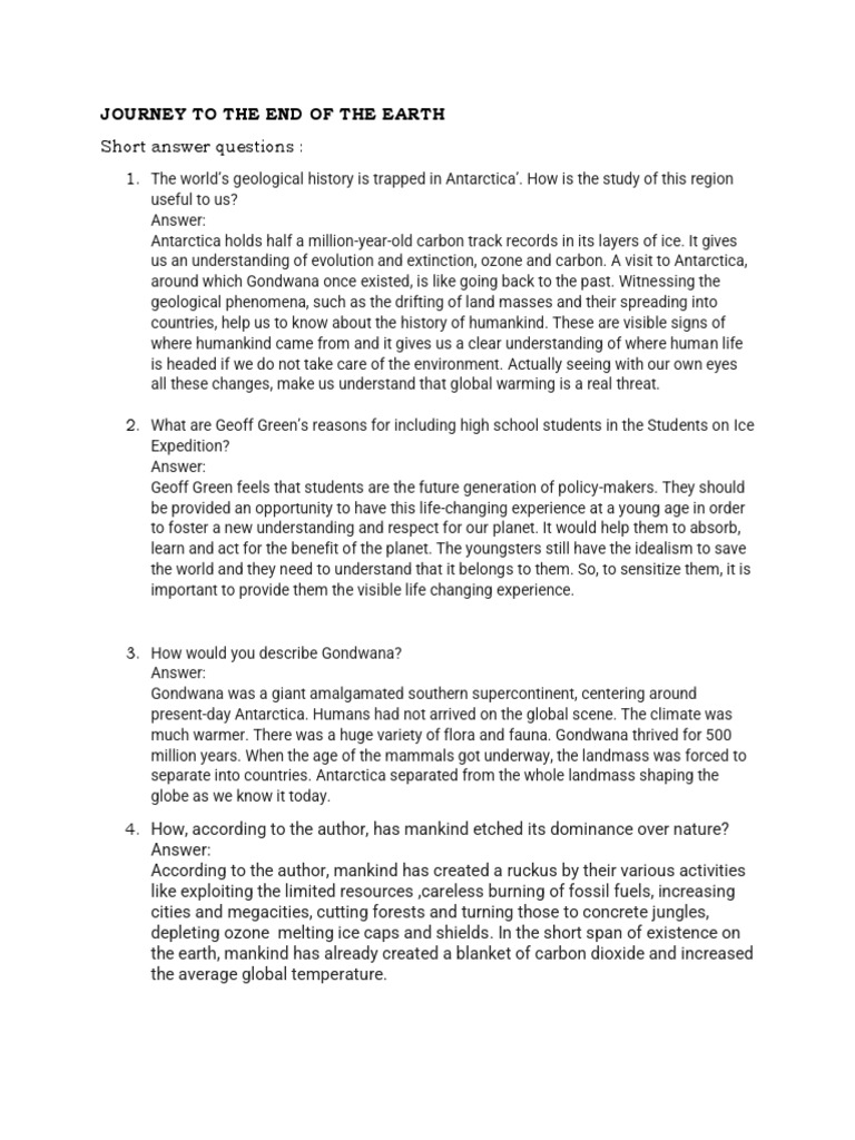 Journey To End of Earth | PDF | Antarctica | Earth