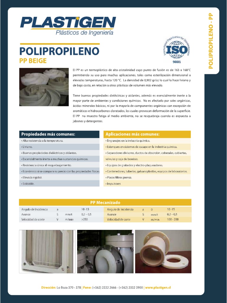Ficha Técnica Polipropileno | PDF