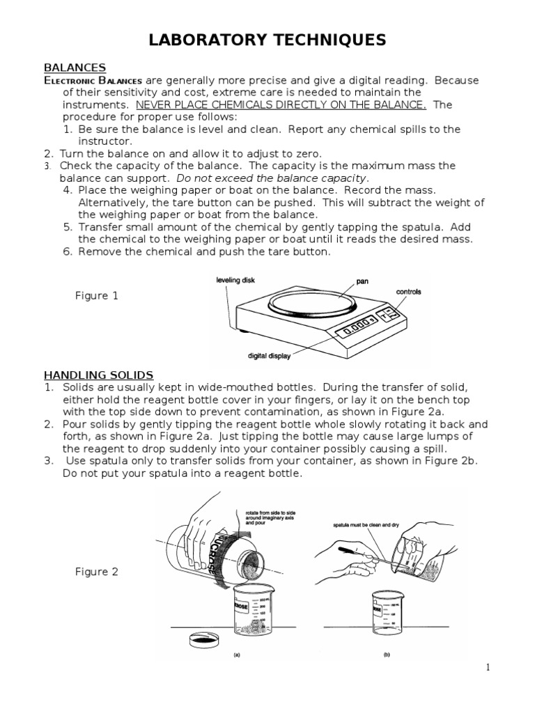 Laboratory Techniques: Balances E B | PDF | Filtration | Liquids