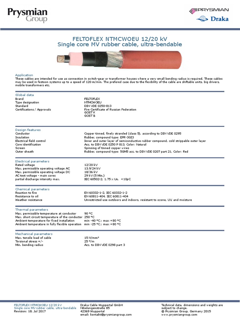 FELTOFLEX NTMCWOEU 20kV - en | PDF | Electric Power | Building Engineering