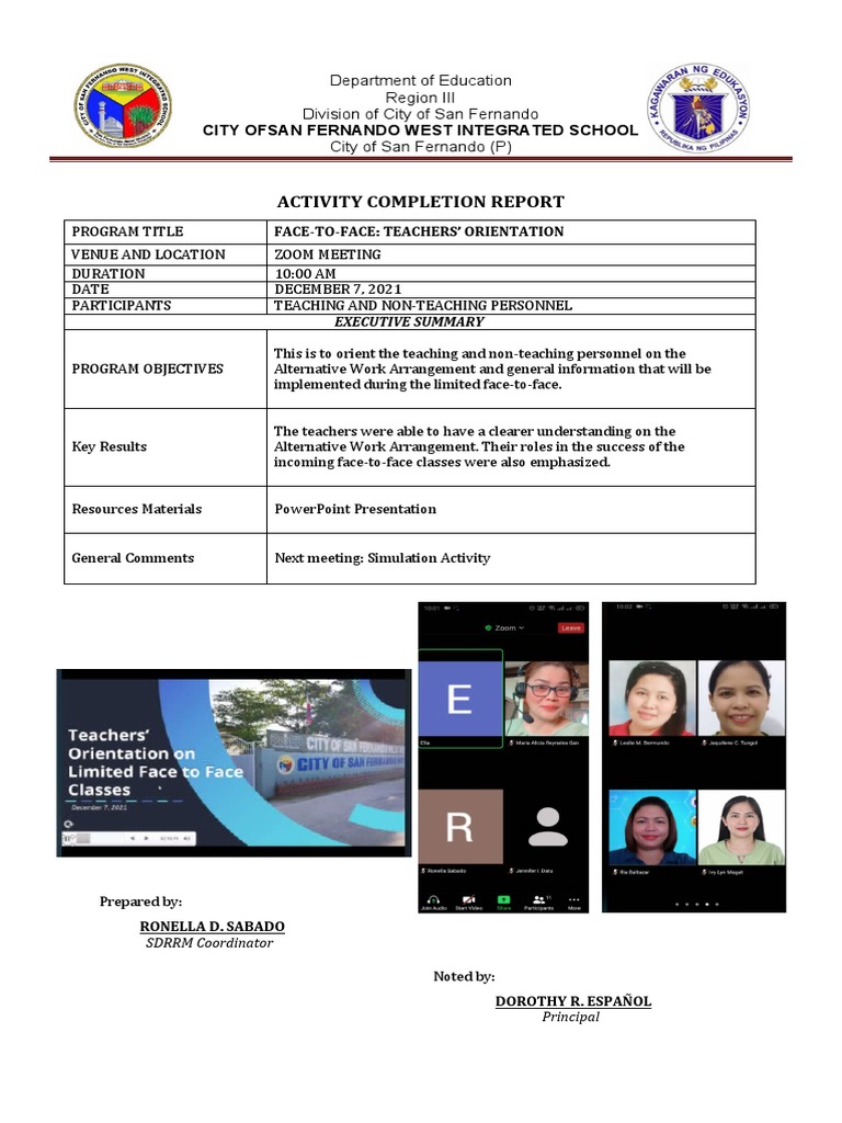 ACR-Orientation Work Arrangement | PDF | Simulation