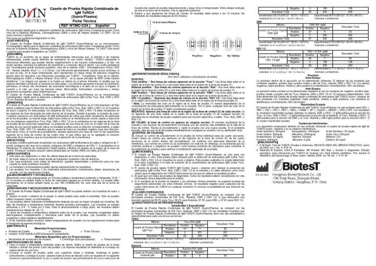 Inserto Advin ToRCH IgM WTMC C34 | PDF | Especialidades Medicas ...