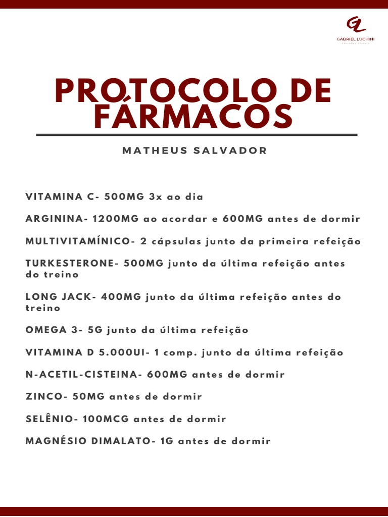 Protocolo de Fármacos | PDF
