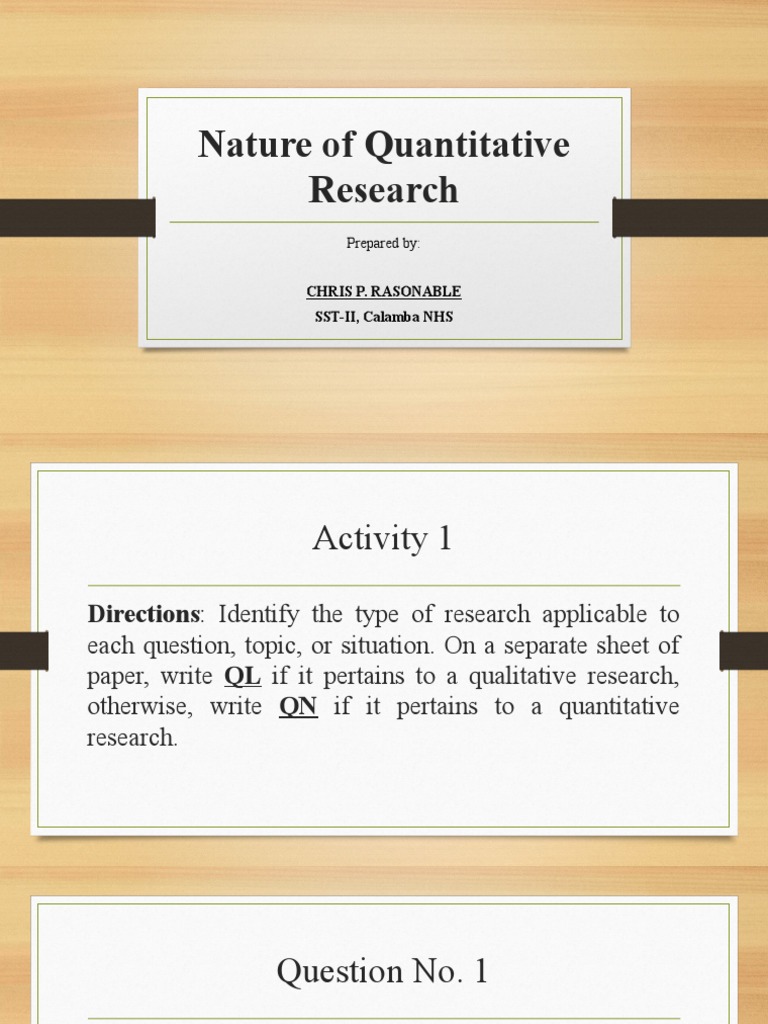 Nature of Quantitative Research | PDF | Quantitative Research ...