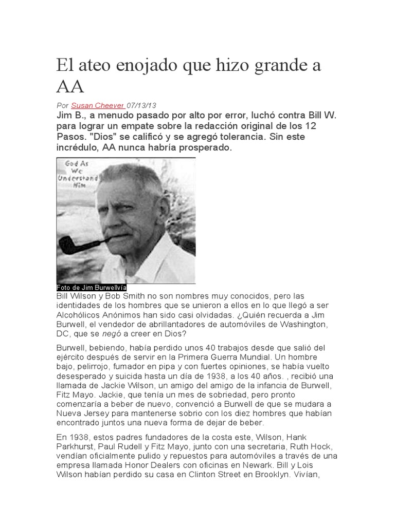 El Ateo Enojado Que Hizo Grande A AA | PDF | Religión y espiritualidad