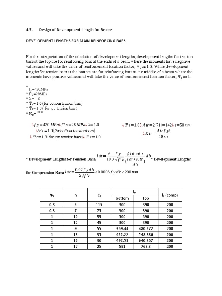 Development Lengths | PDF | Structural Engineering | Civil Engineering