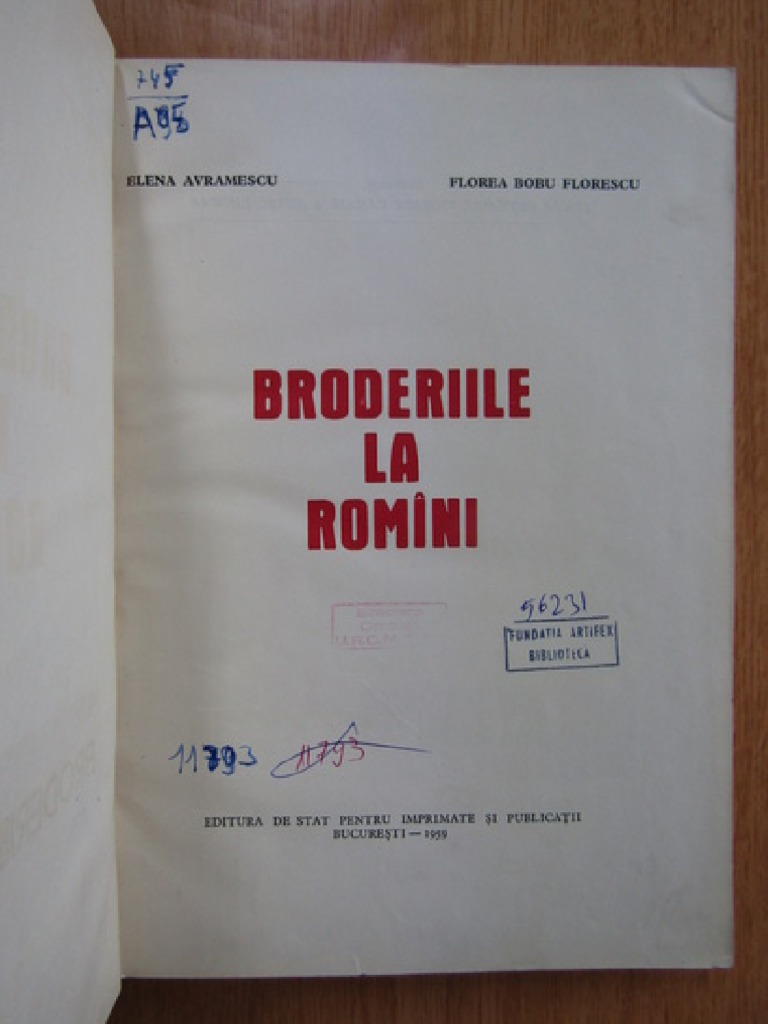000 Elena Avramescu Si Florea Bobu Florescu - Broderiile La Romani 1959 | PDF