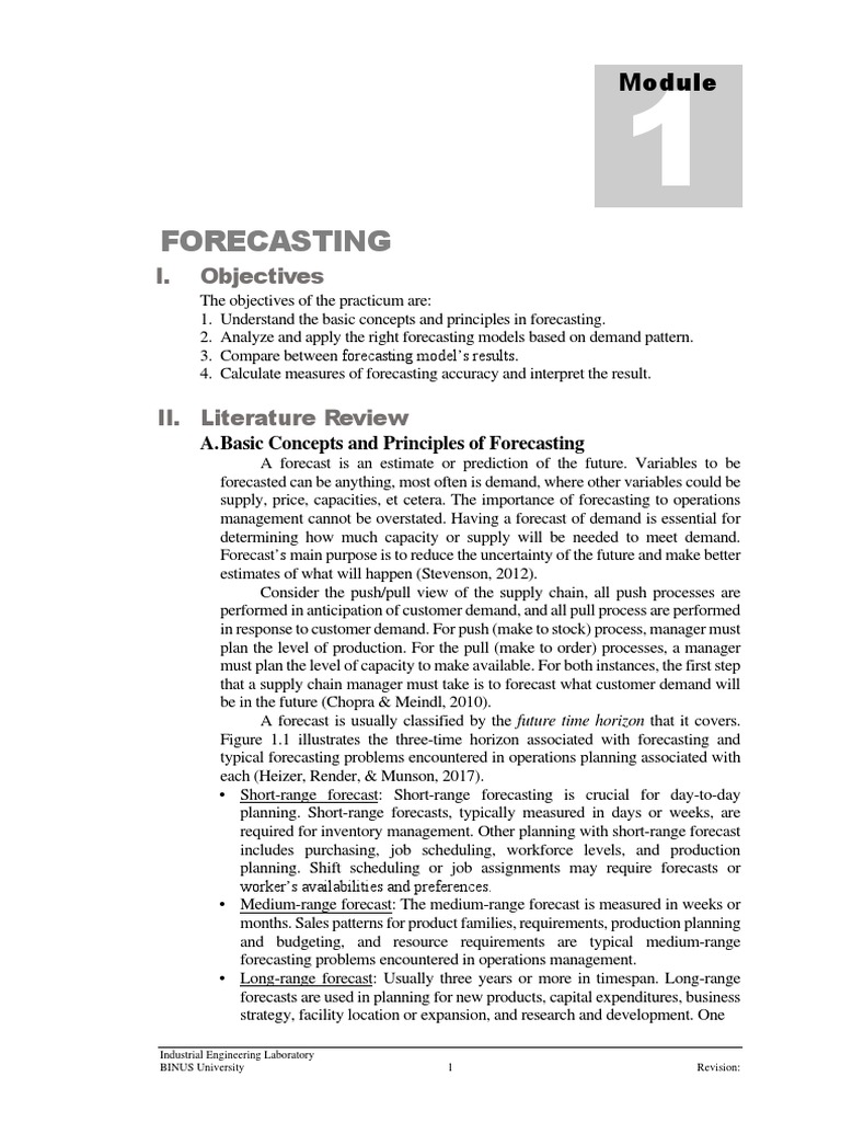 1 Forecasting | PDF | Forecasting | Regression Analysis