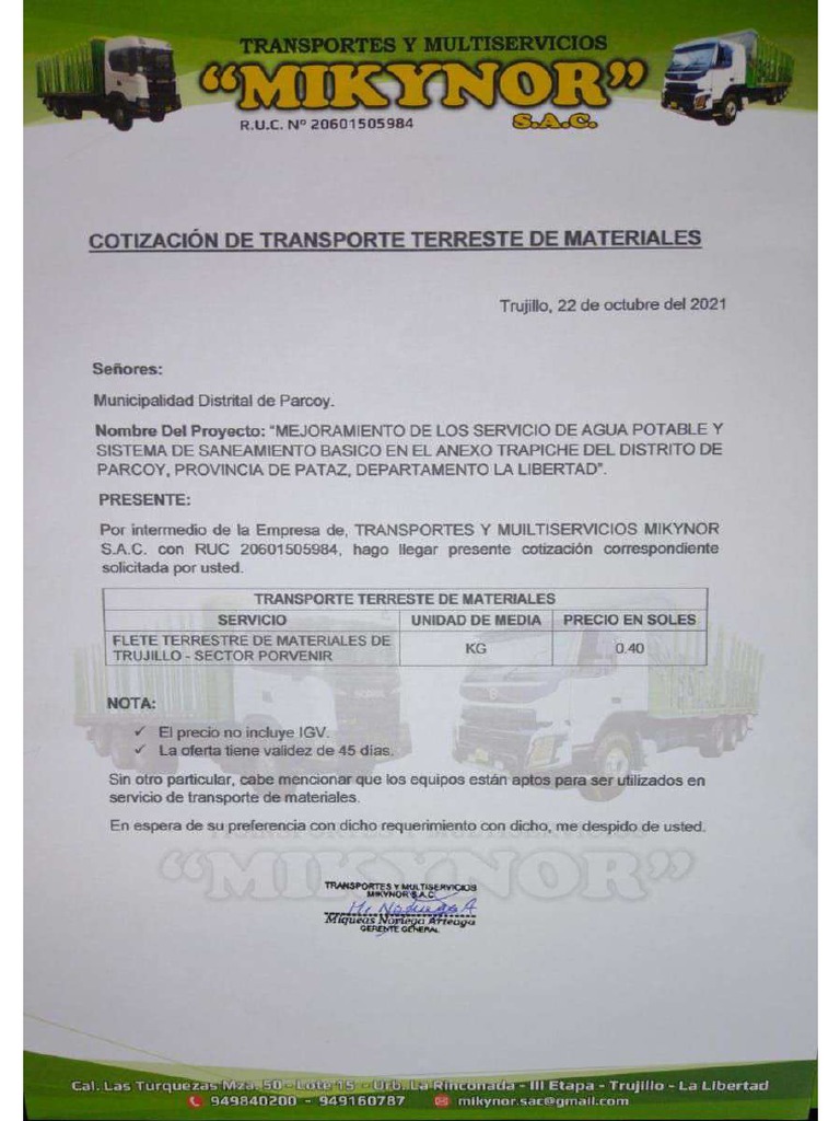 3.-Flete Terrestre Mikynor | PDF