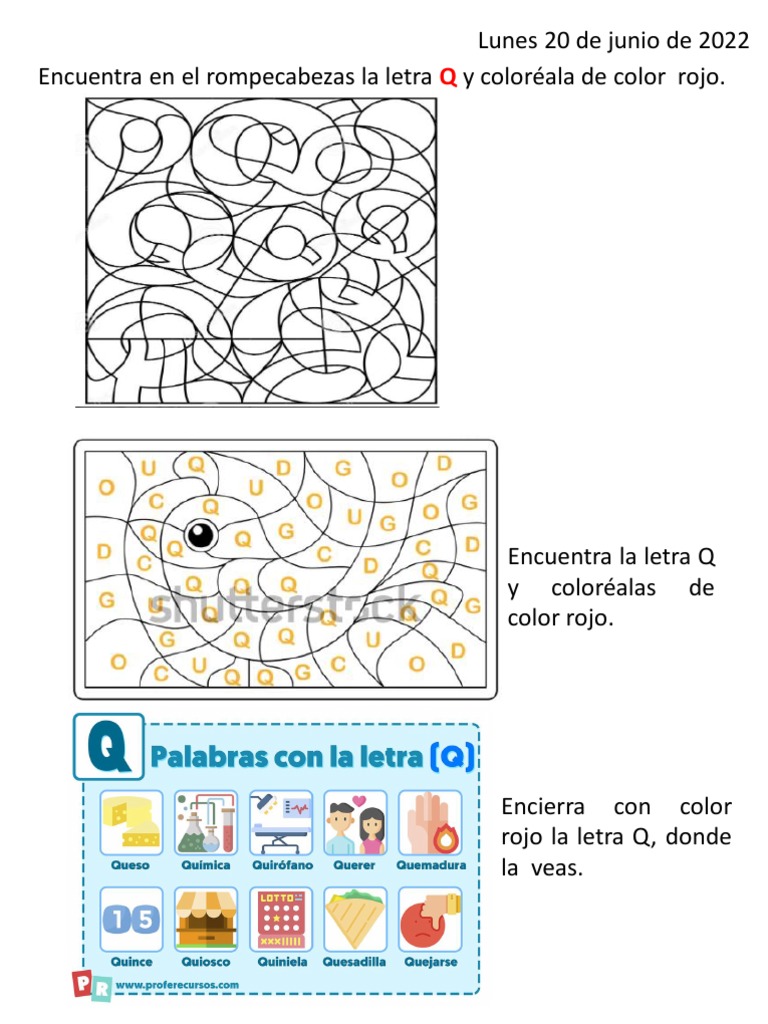 Actividades con la letra Q y sílabas que-qui | PDF | Notación | Ortografía