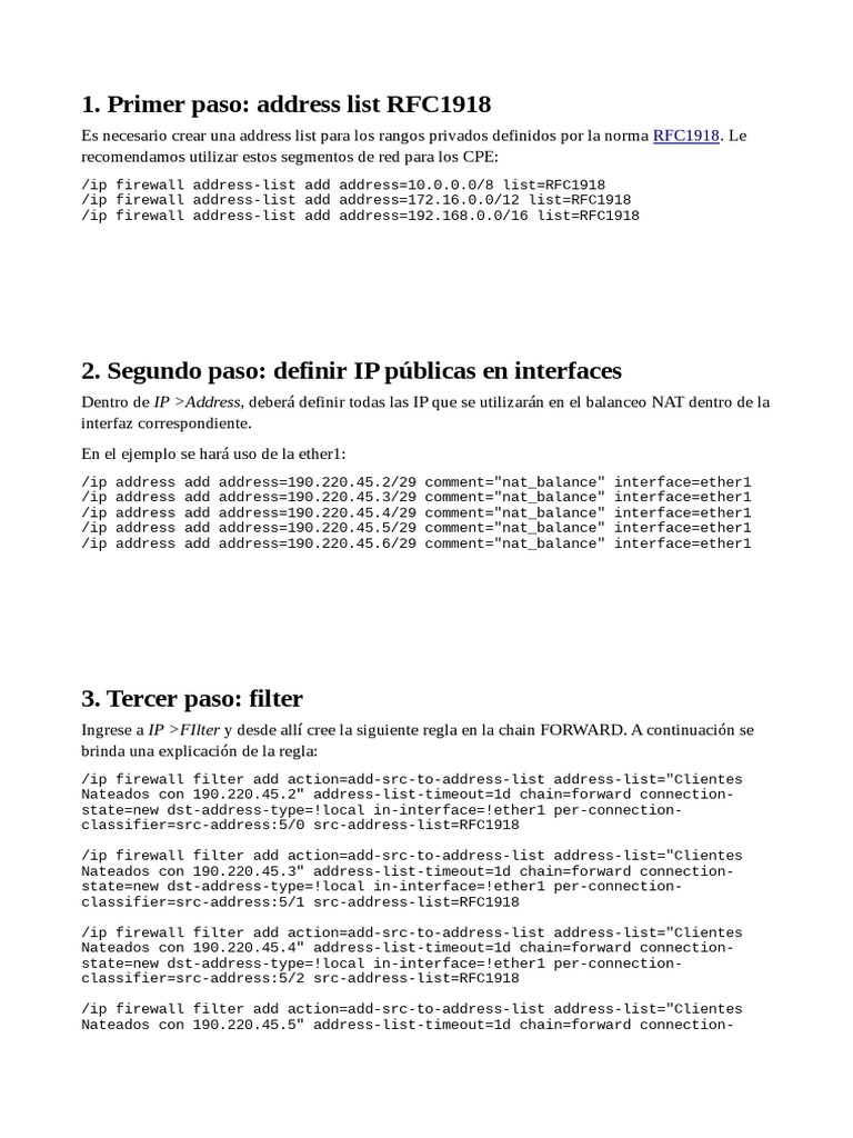 Balanceo Nat Mikrotik | PDF | Cyberspace | Computing