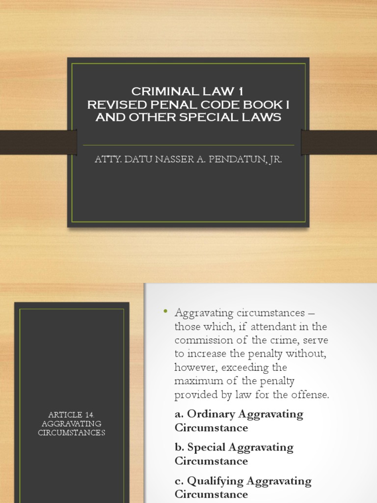 Understanding Aggravating Circumstances in Criminal Law | PDF | Crimes | Crime & Violence