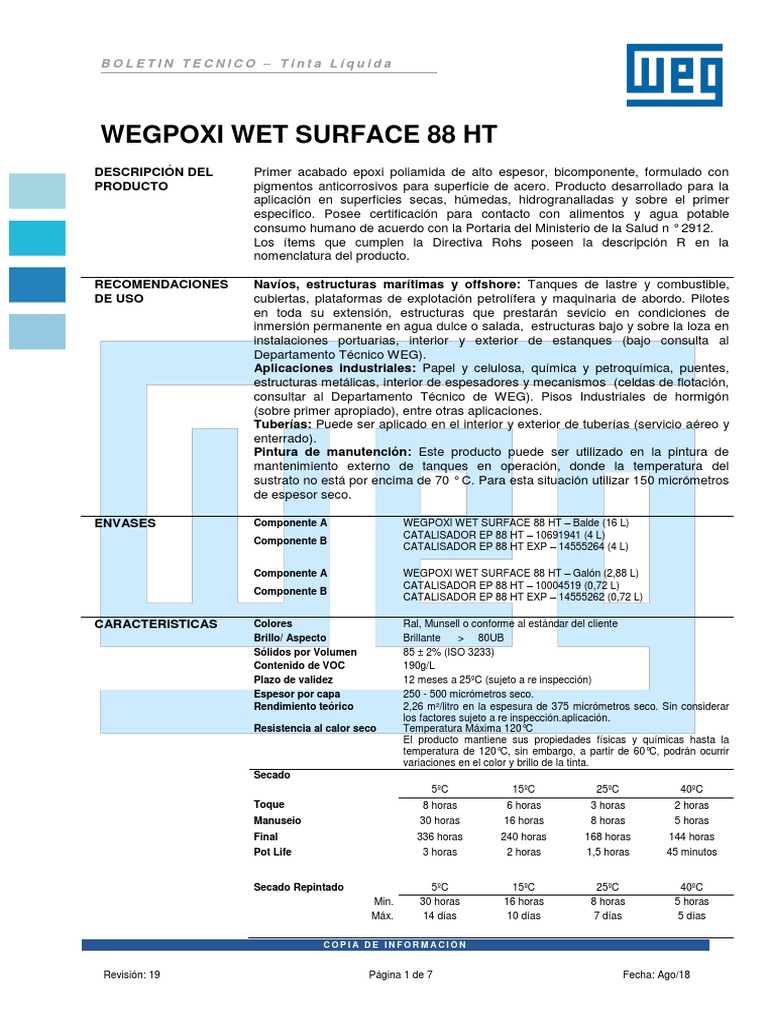 Wegpoxi Wet Surface 88 HT (Es) | Descargar gratis PDF | Agua | Abrasivo