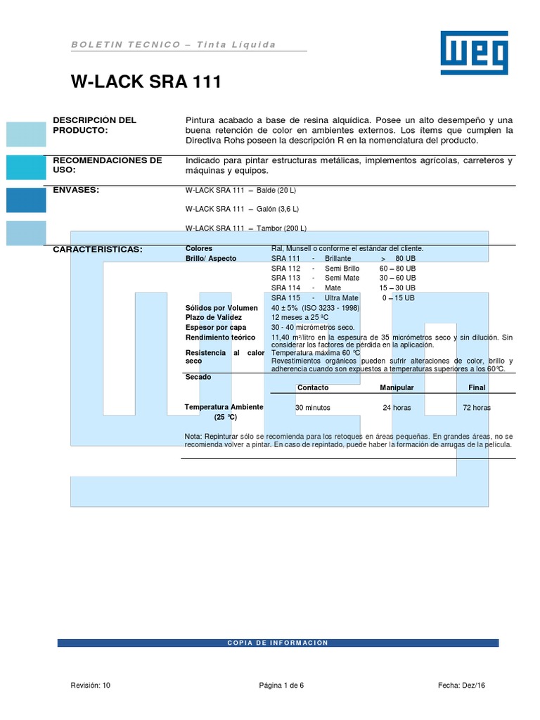 W-Lack Sra 111 | PDF | Agua | Pinturas