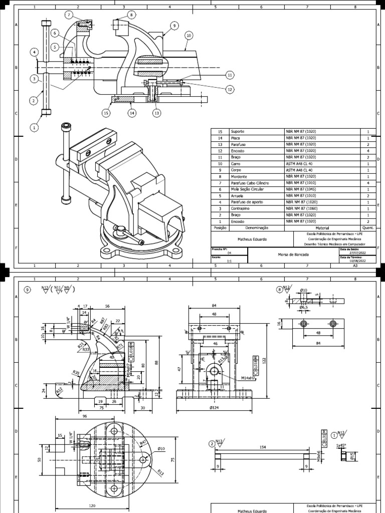 Prancha 04 - Morsa de Bancada - Padrão A3 | PDF