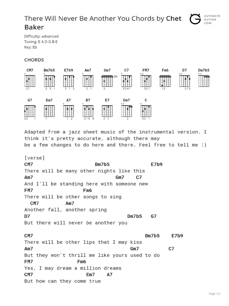 There Will Never Be Another You Chords | PDF
