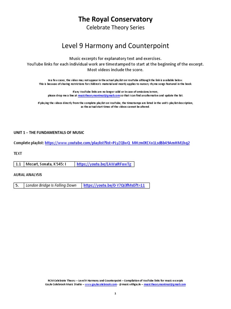 Rcm Level 9 Harmony Excerpts 2020 Update Pdf Sonata Johann