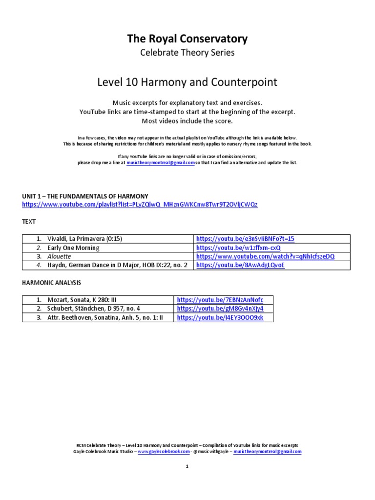 RCM Level 10 Harmony Excerpts 2020 Update | Download Free PDF | Sonata ...