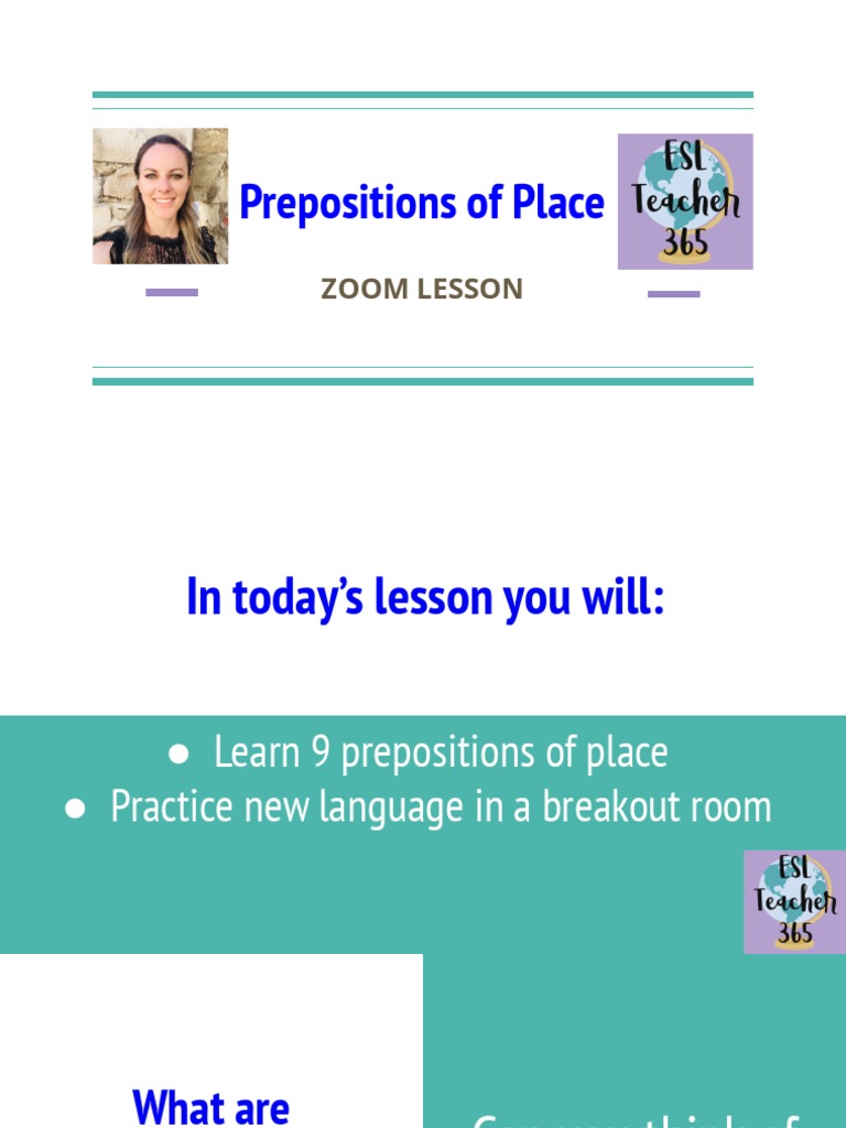 Prepositions of Place for ESL Learners | PDF